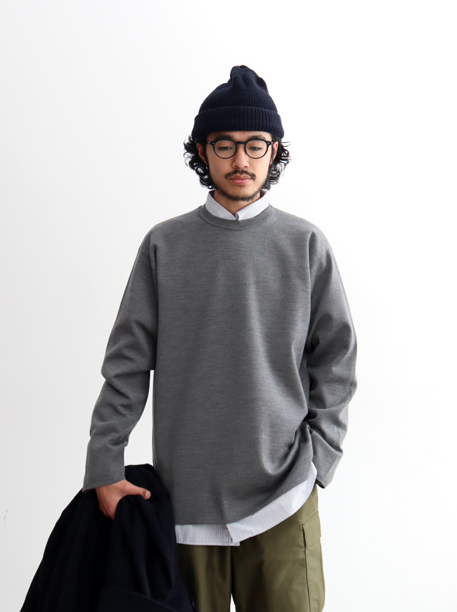 BATONER バトナー 32G SMOOTH WOOL CREW NECK
