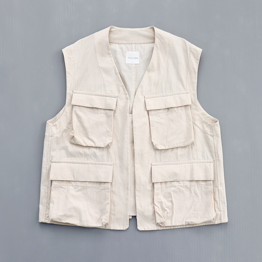 TOUJOURS (トゥジュー) Fisherman Vest (フィッシャーマンベスト)