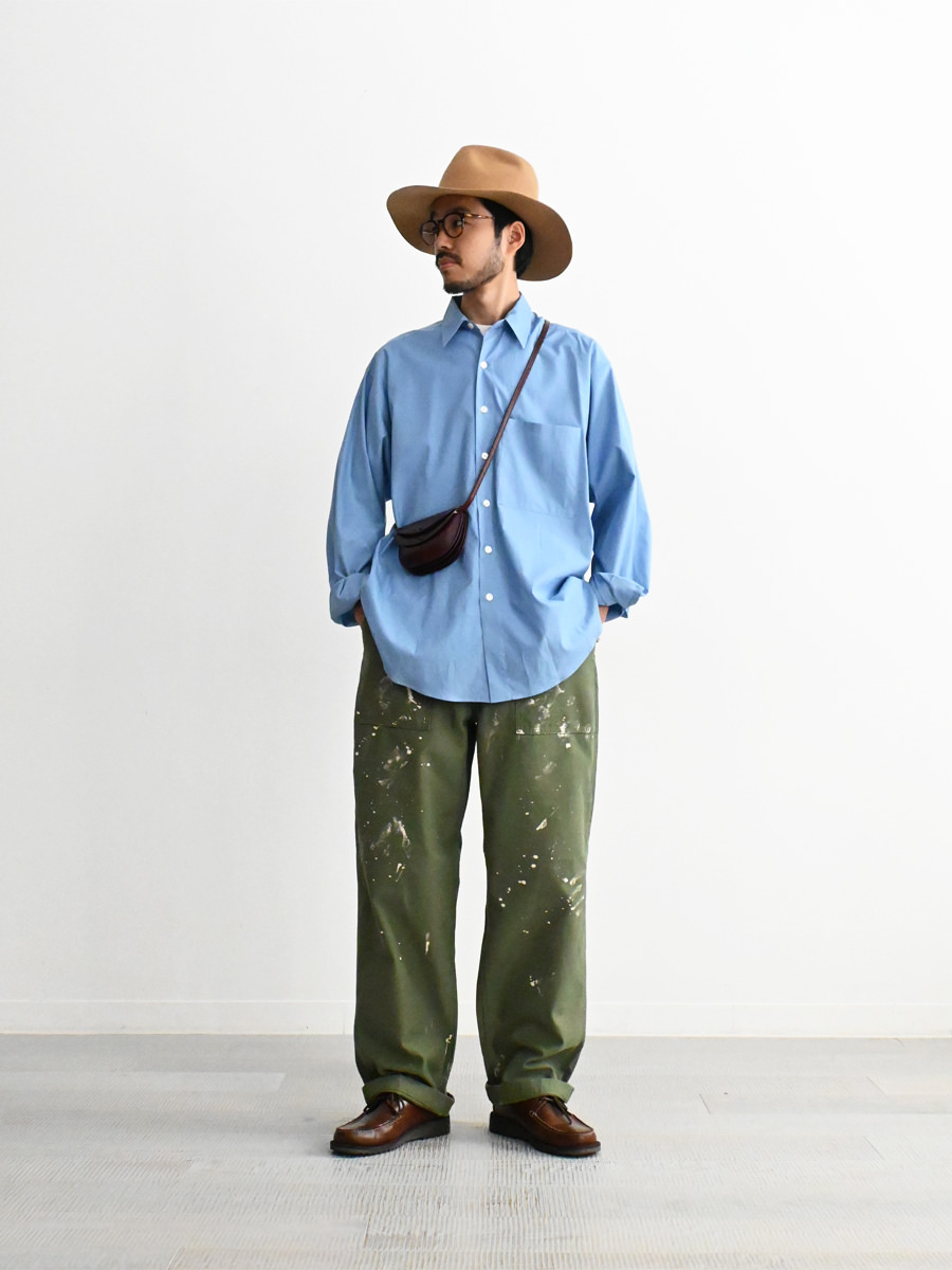 AURALEE (オーラリー) WASHED BAGGY SATIN BLEACHED BAKER PANTS